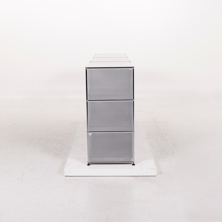USM Haller Metal Sideboard Gray Silver Office For Sale at 1stDibs