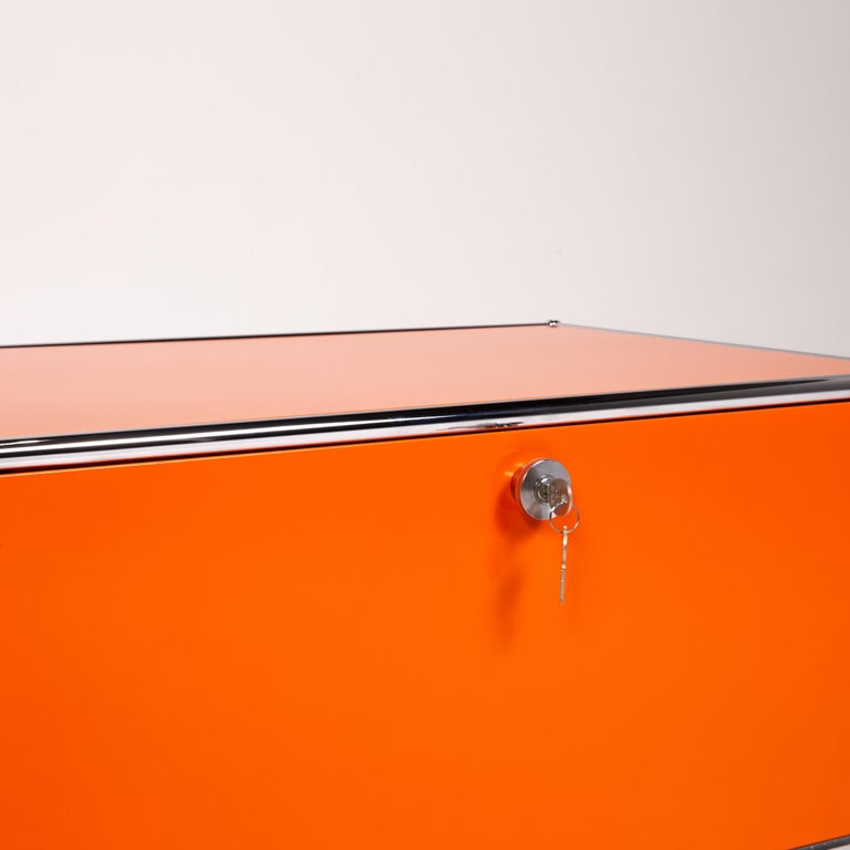 Usm Haller Metal Sideboard Orange Office Furniture Shelf Modular For ...