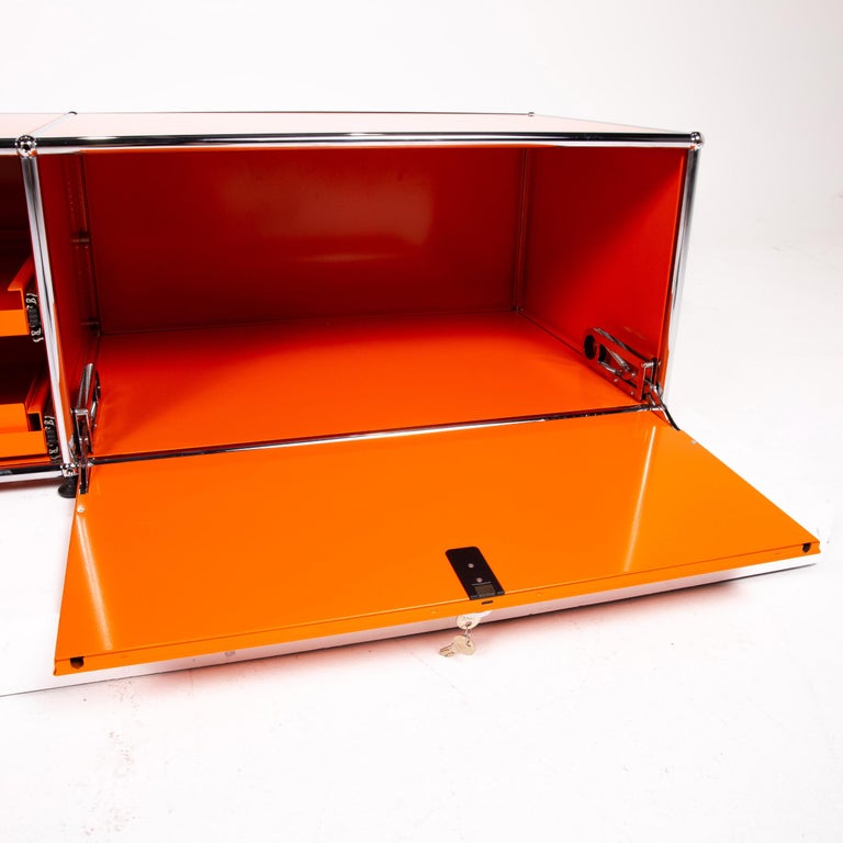 Usm Haller Metal Sideboard Orange Office Furniture Shelf Modular For ...