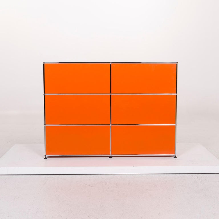 USM Haller Metal Sideboard Orange Shelf Office at 1stDibs | usm orange ...