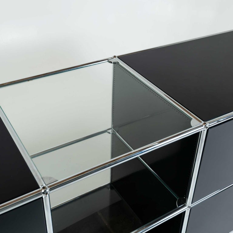 USM Haller Modular System Three Column Credenza/Cabinet in Graphite ...