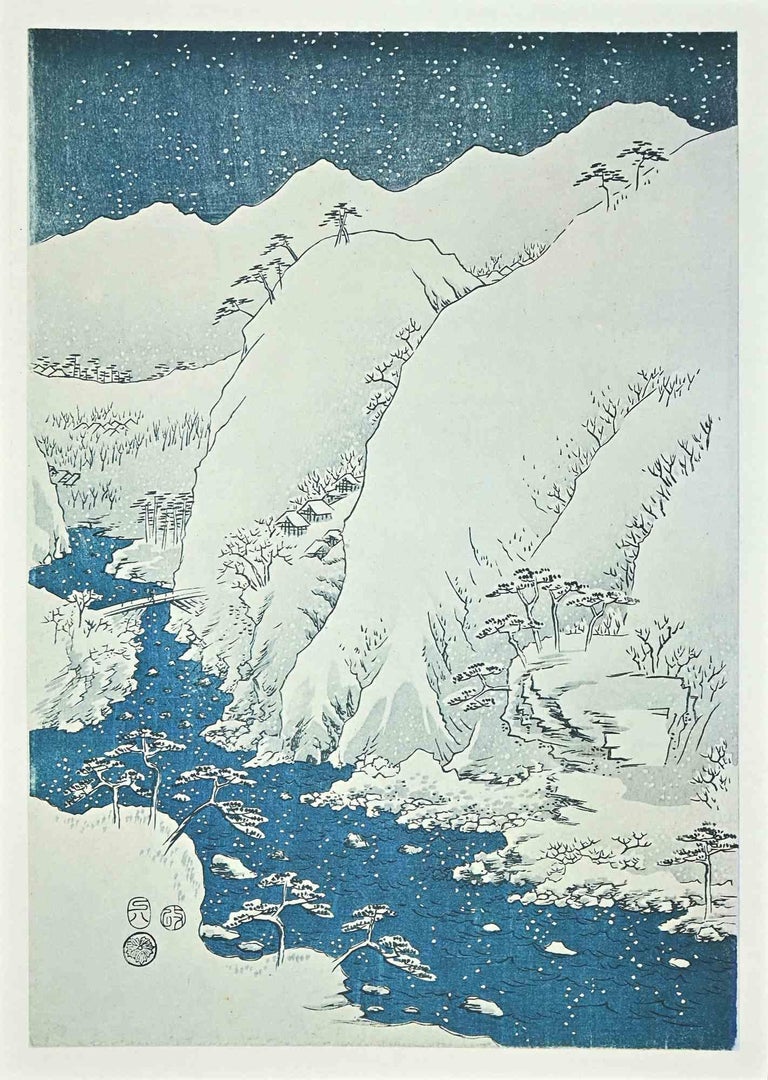 Snow Scene Along Kiso Route For Sale At 1stdibs