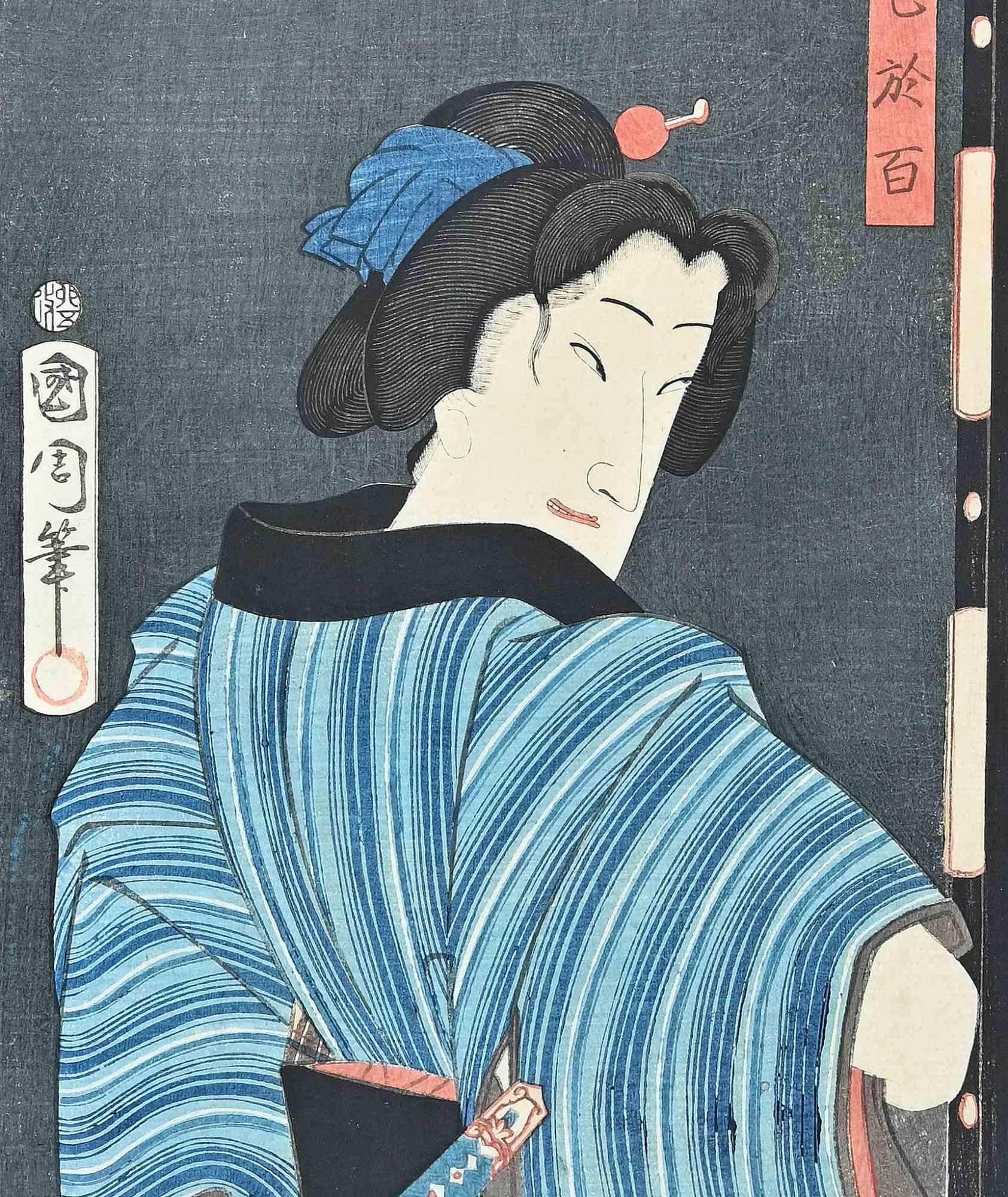 Samurai - Woodblock Print by Utagawa Kunisada - Mid-19th Century For ...