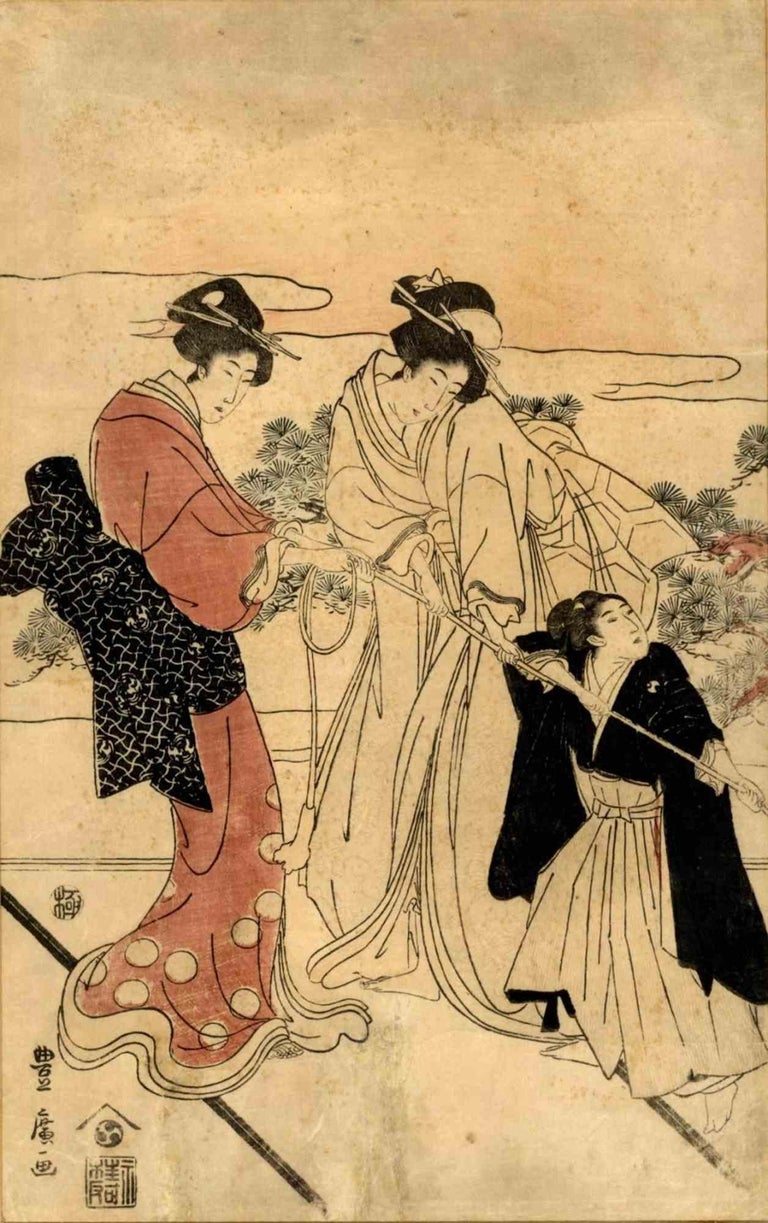 Utagawa Toyohiro - Bijinga - Woodcut by Utagawa Toyohiro - Early 19th ...