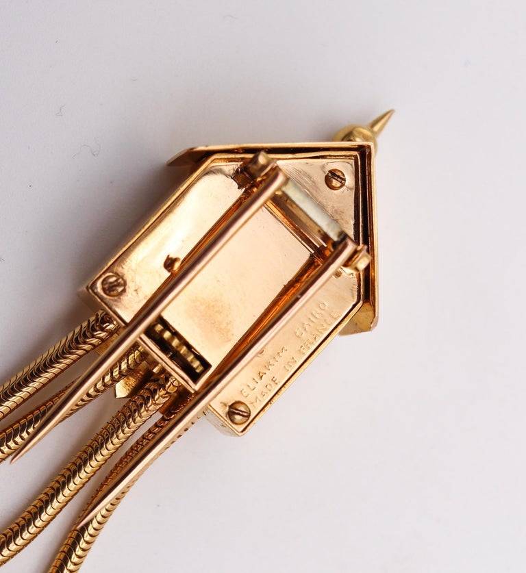 UTI Paris 1948 for Eliakim Cairo Lapel Cuckoo Watch in 18kt Gold with ...