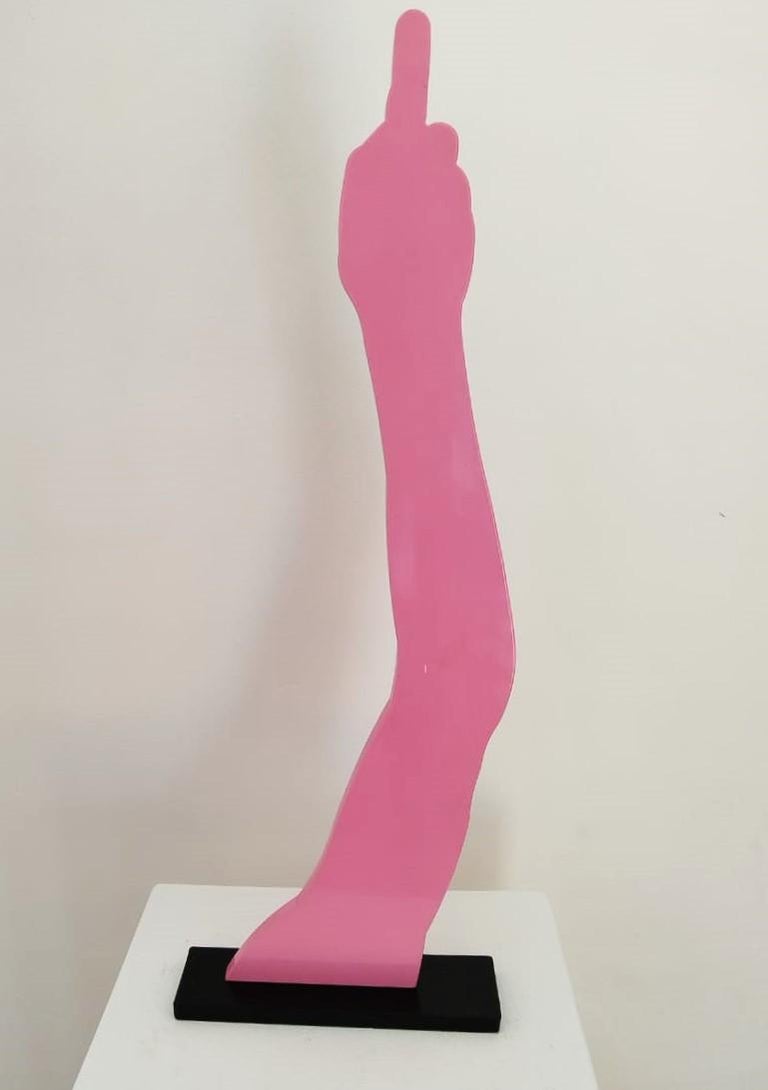 Uwe Pfaff - Limited Edition Mild Steel Sculpture "Rude Arm: Pink" For ...