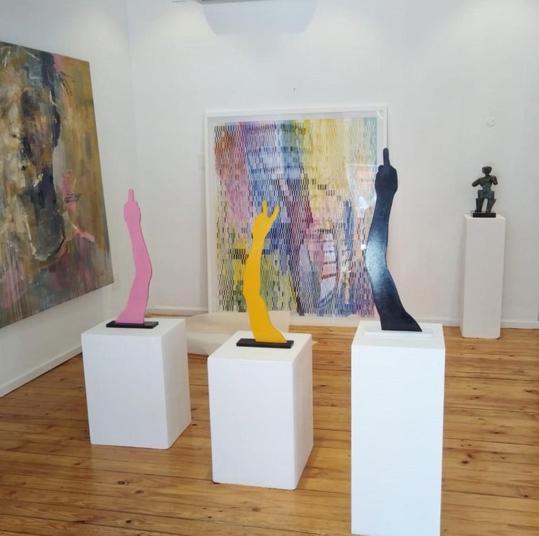 Uwe Pfaff - Limited Edition Mild Steel Sculpture "Rude Arm: Yellow" For ...