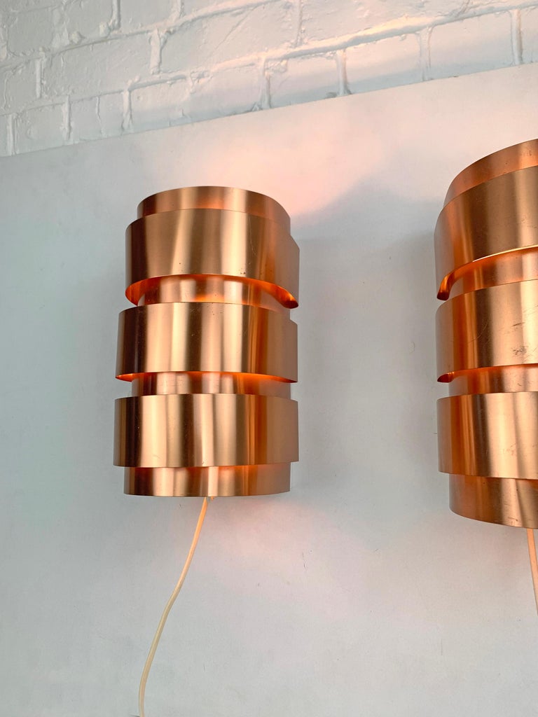 V-155 Sconces in copper by Hans-Agne Jakobsson for AB Markaryd, Sweden ...