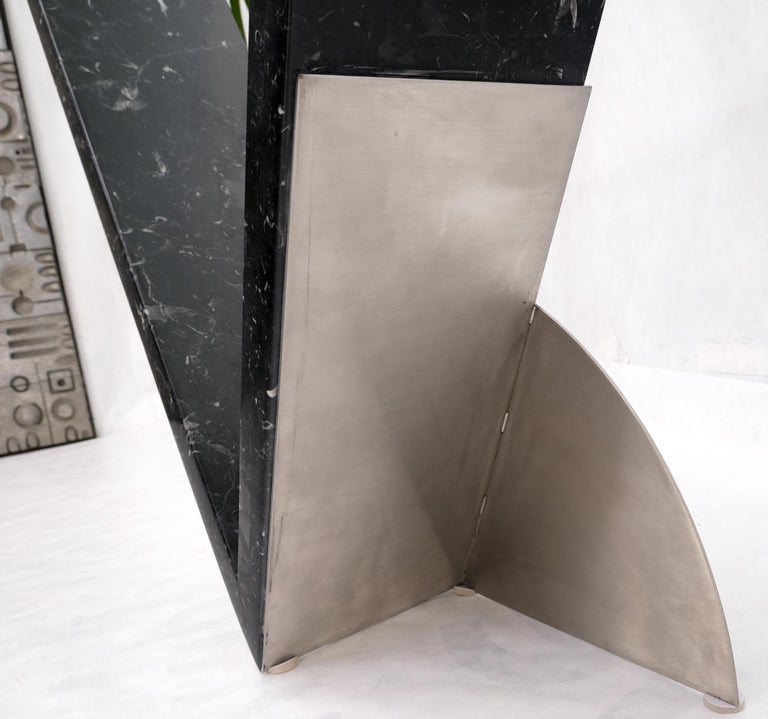 "V" Shape Marble Base Thick Glass Top Modern Custom Design Console ...