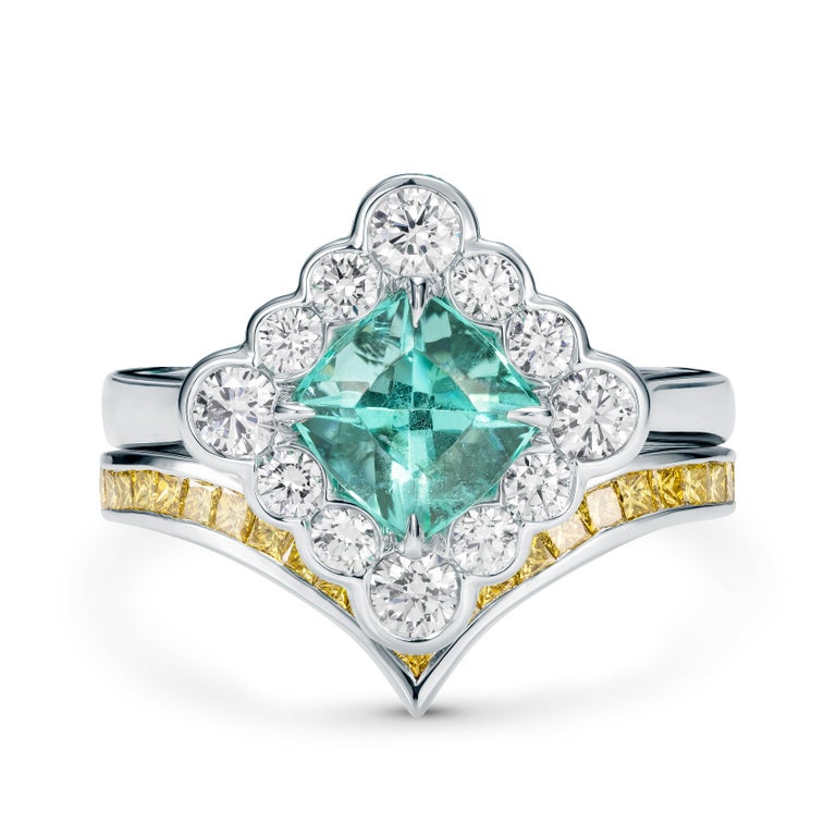 Marcel Salloum V-Shaped Canary Yellow Princess Cut Diamond Ring in ...