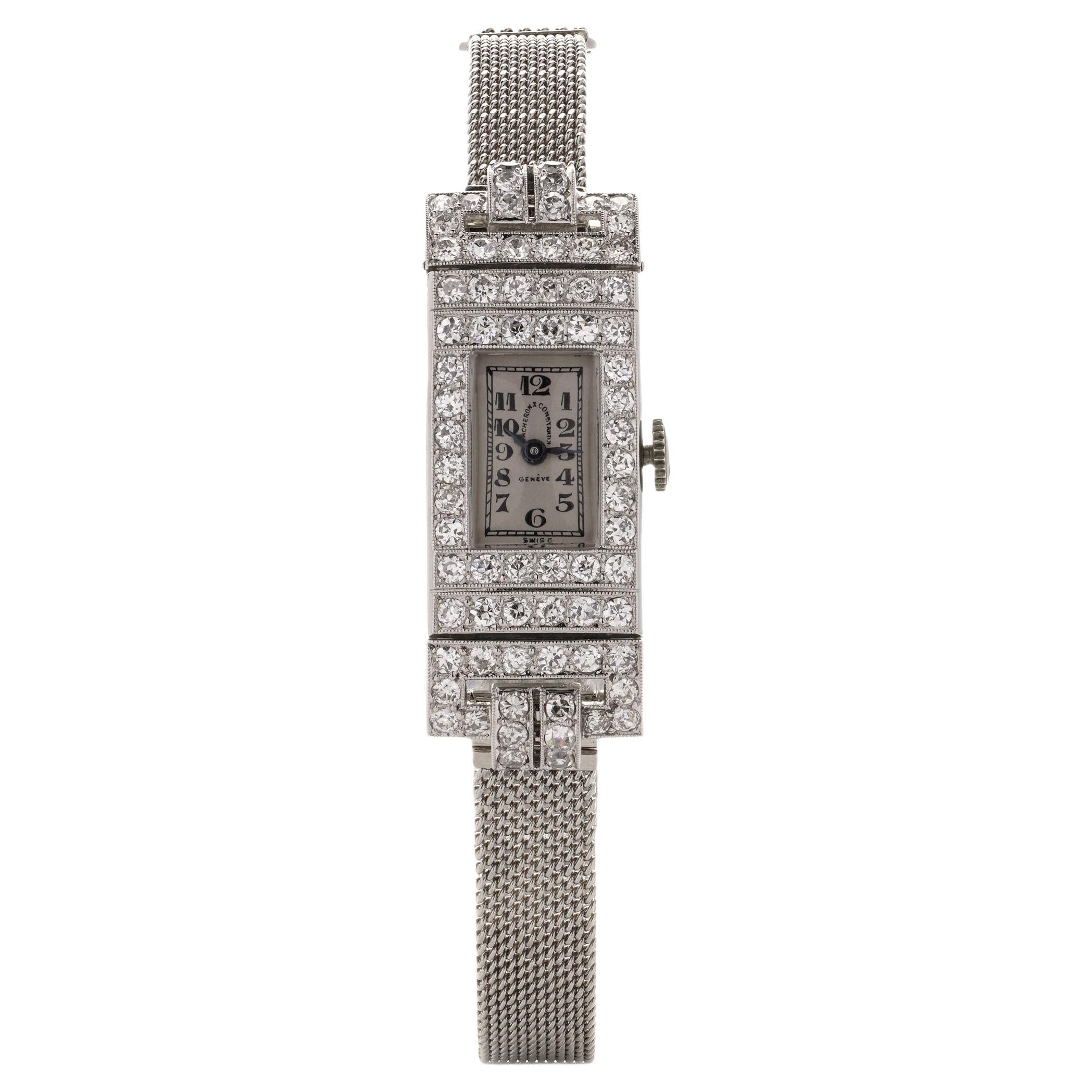 Cartier Ladies Cocktail Watch in Platinum with Diamonds For Sale at ...