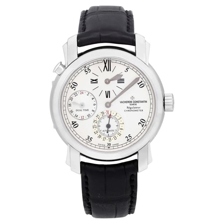 Vacheron Constantin Malte 18k White Gold Silver Dial Mens Watch 42005 ...