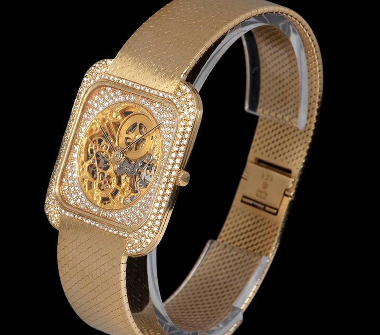 Vacheron Constantin Yellow Gold Diamond Set Skeleton Dial Manual ...