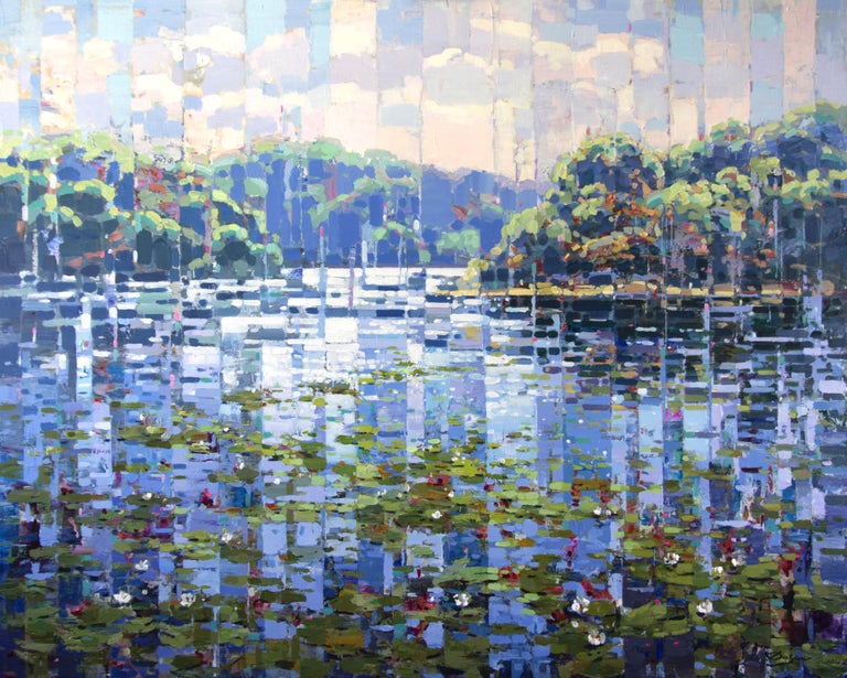 Vadim Dolgov - "Lily Pads, " Acrylic Painting For Sale at 1stDibs