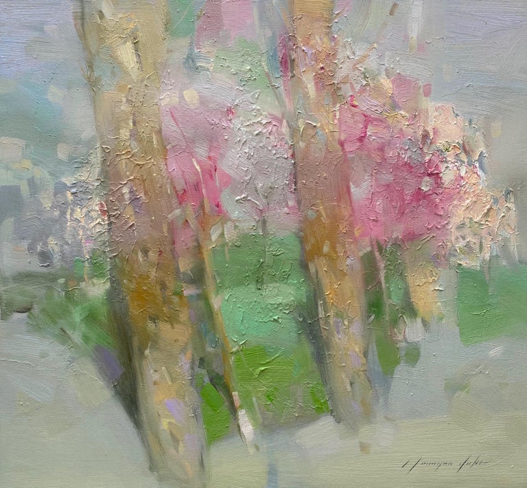 Vahe Yeremyan - Blossom Trees, Original oil Painting, Ready to Hang For ...