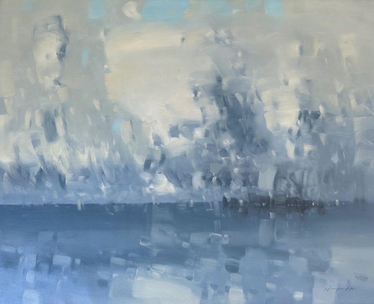Vahe Yeremyan - Indigo, Original oil Painting, Ready to Hang, Framed ...