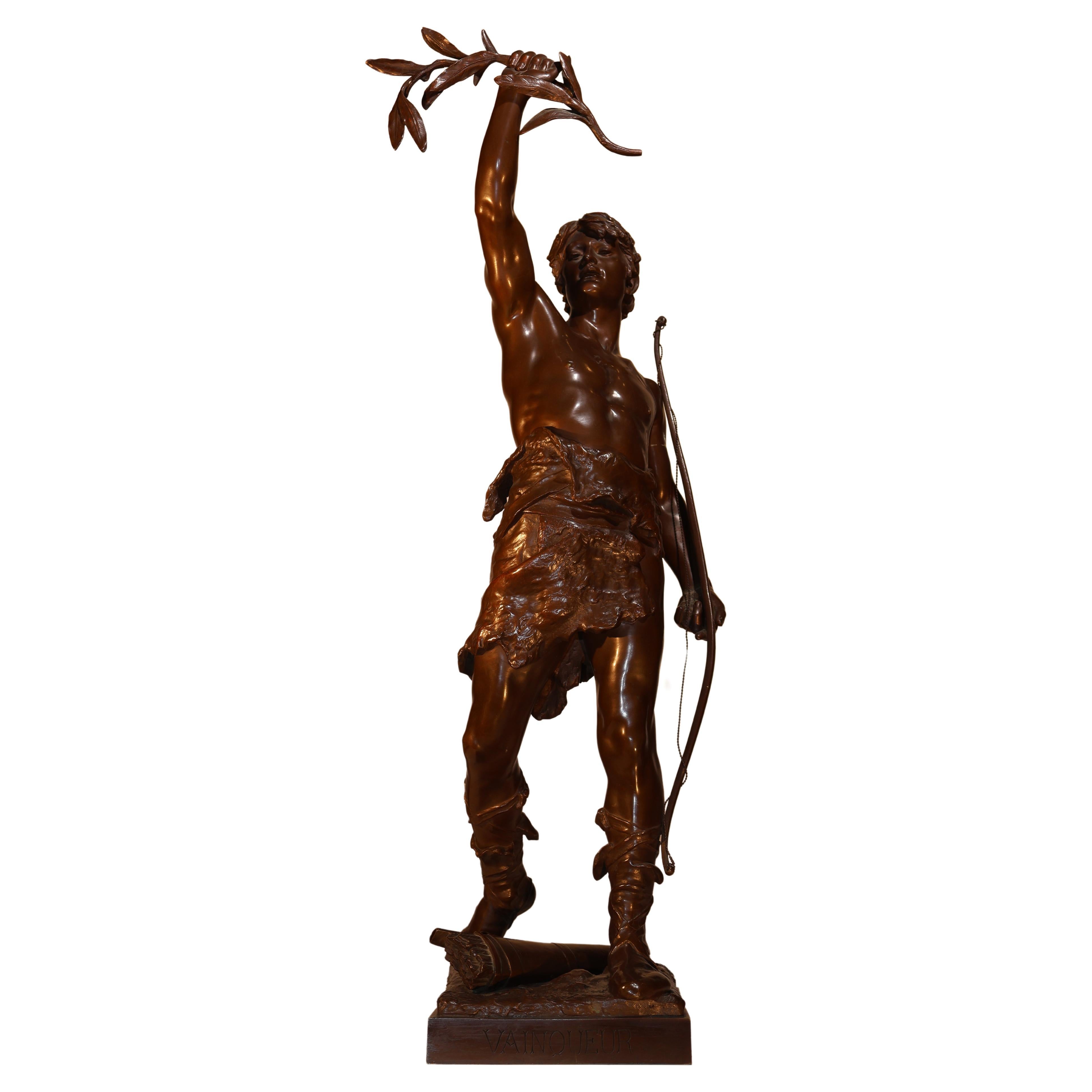 Vainqueur (Victorious) French Bronze by E. Marioton (1857-1933) For ...