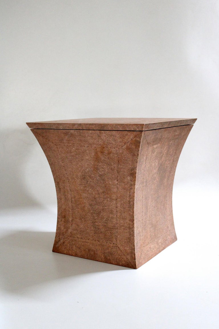Vaisseau Side Table in Copper Clad Over Wood by Paul Mathieu For Sale ...