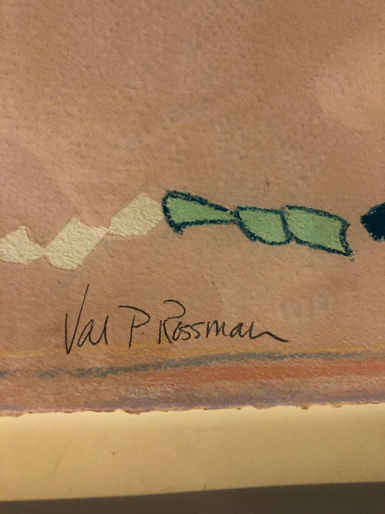 Val Rossman - Large 1980's Abstract Contemporary Pastel Painting ...