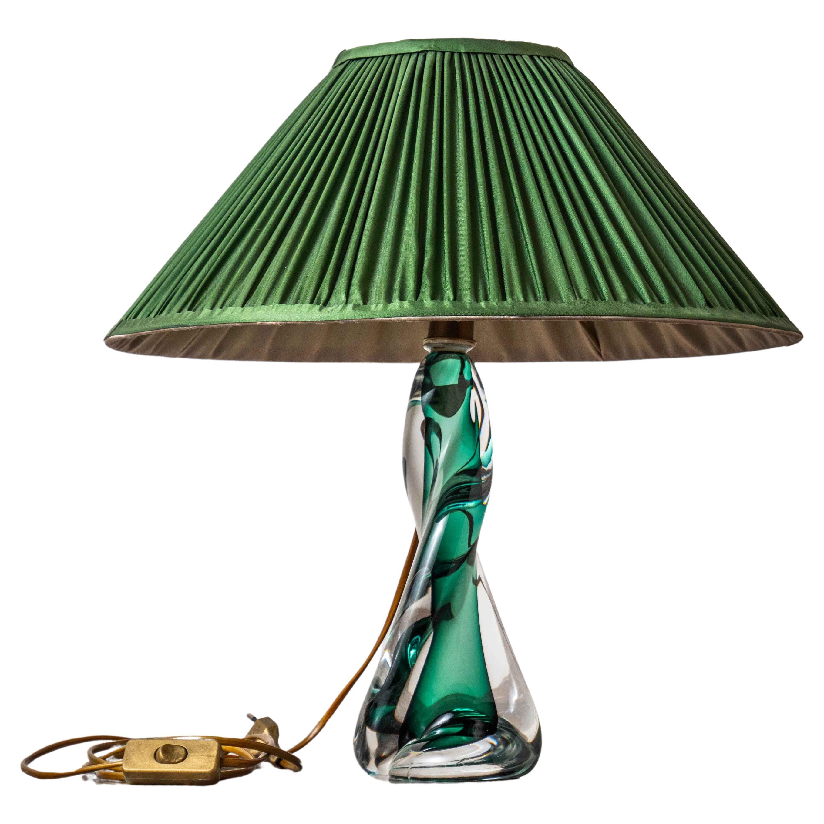 Val Saint Lambert crystal lamp. Marked For Sale at 1stDibs