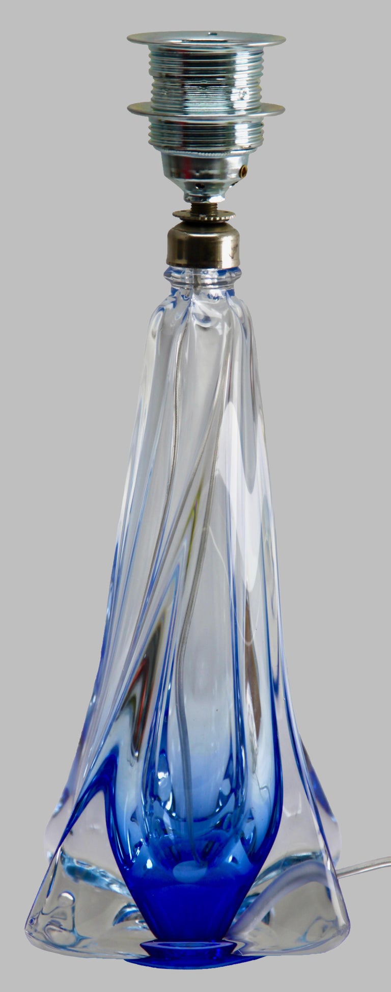 Val Saint Lambert Crystal Table Lamp, Excellent Condition For Sale at ...