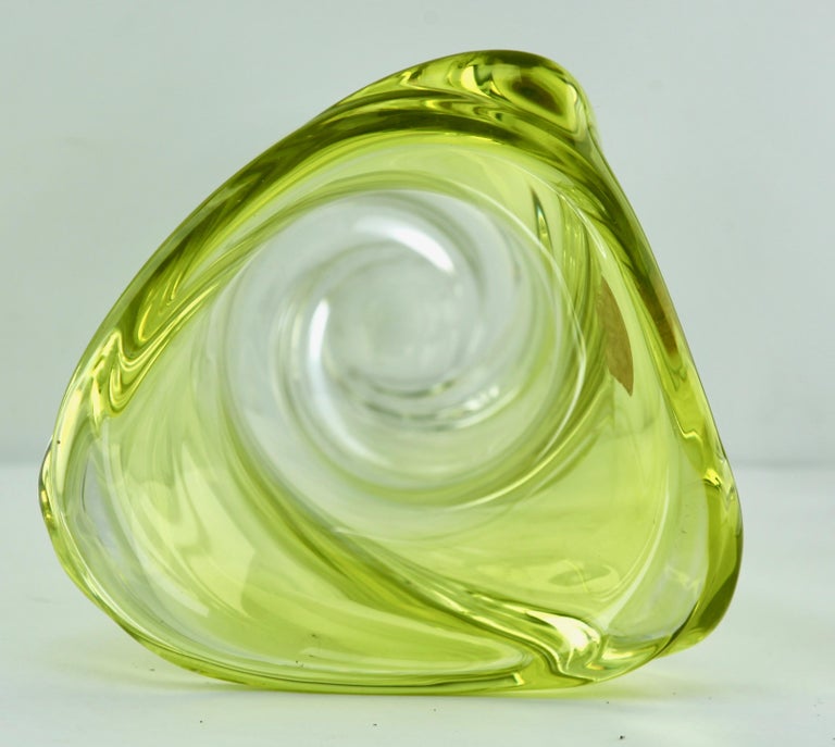 Val Saint Lambert Label 'Twisted Light' Crystal Glass Table Lamp and ...