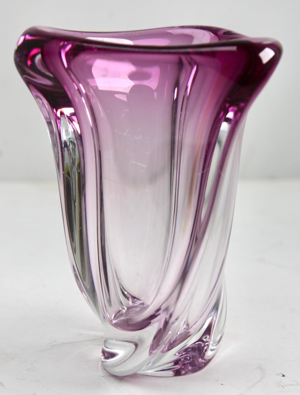 Val Saint Lambert Sculpted Crystal Cranberry Set with Sommerso Core ...