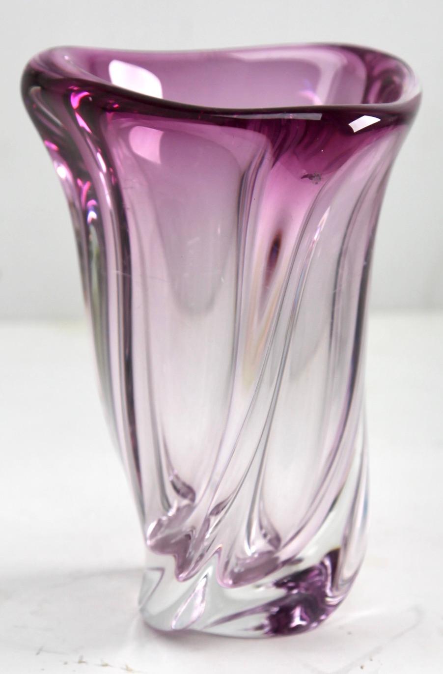 Val Saint Lambert Sculpted Crystal Cranberry Set with Sommerso Core ...