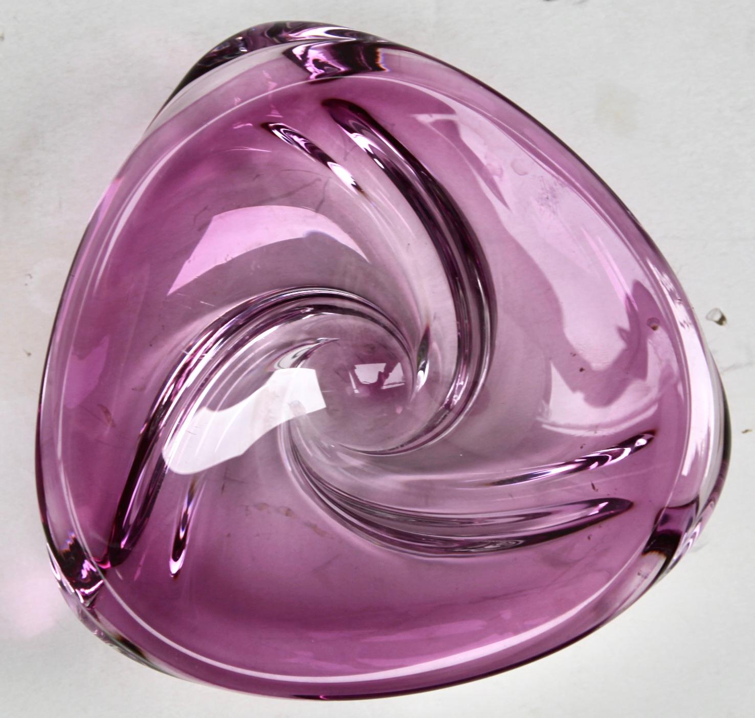 Val Saint Lambert Sculpted Crystal Cranberry Set with Sommerso Core ...