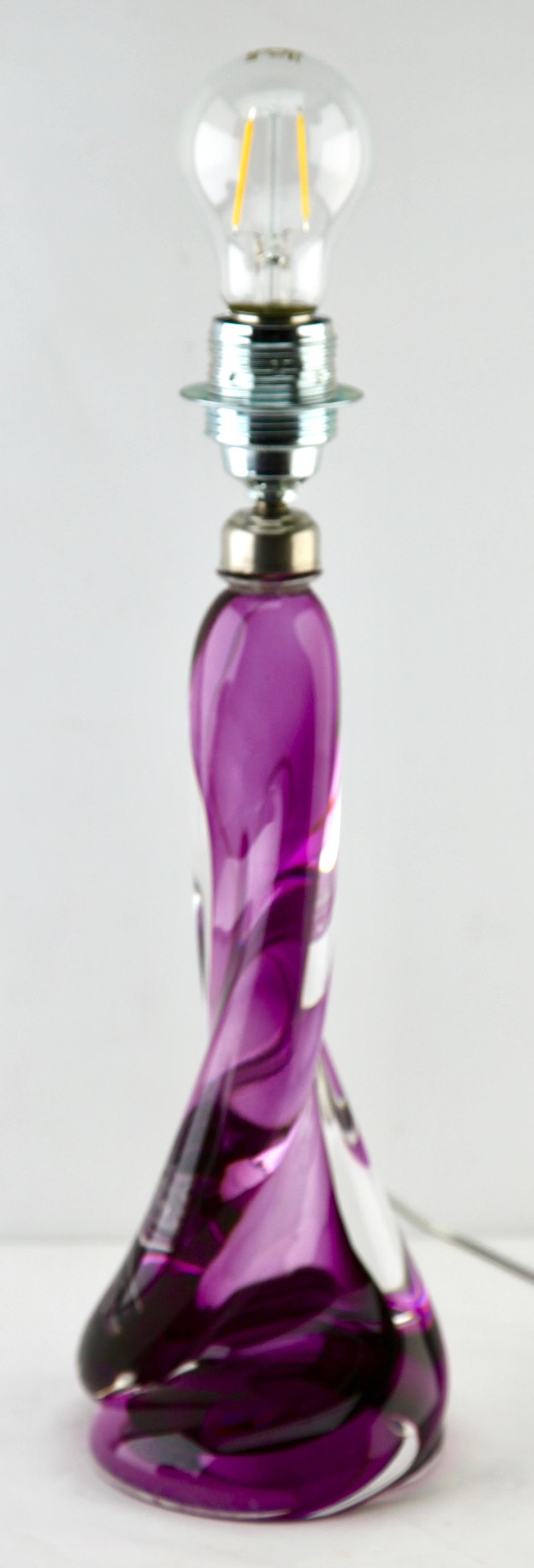 Val Saint Lambert 'Twisted Light' Crystal Glass Table Lamp For Sale at ...