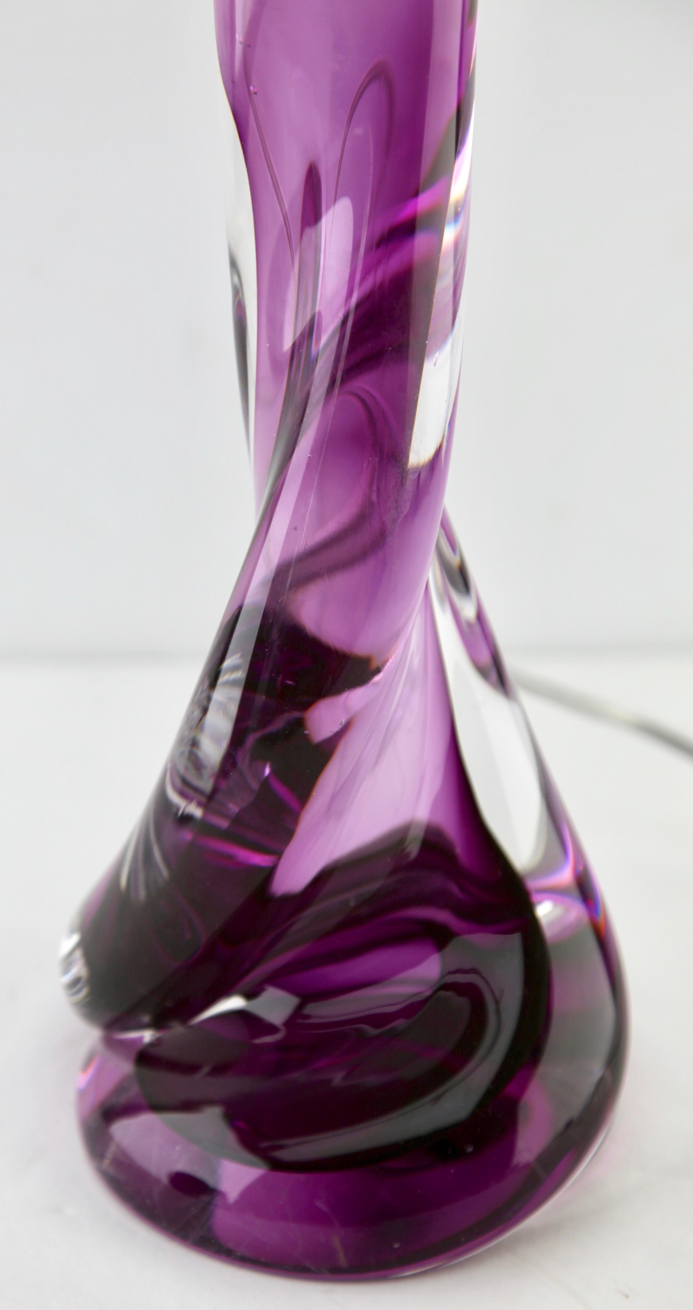 Val Saint Lambert 'Twisted Light' Crystal Glass Table Lamp For Sale at ...