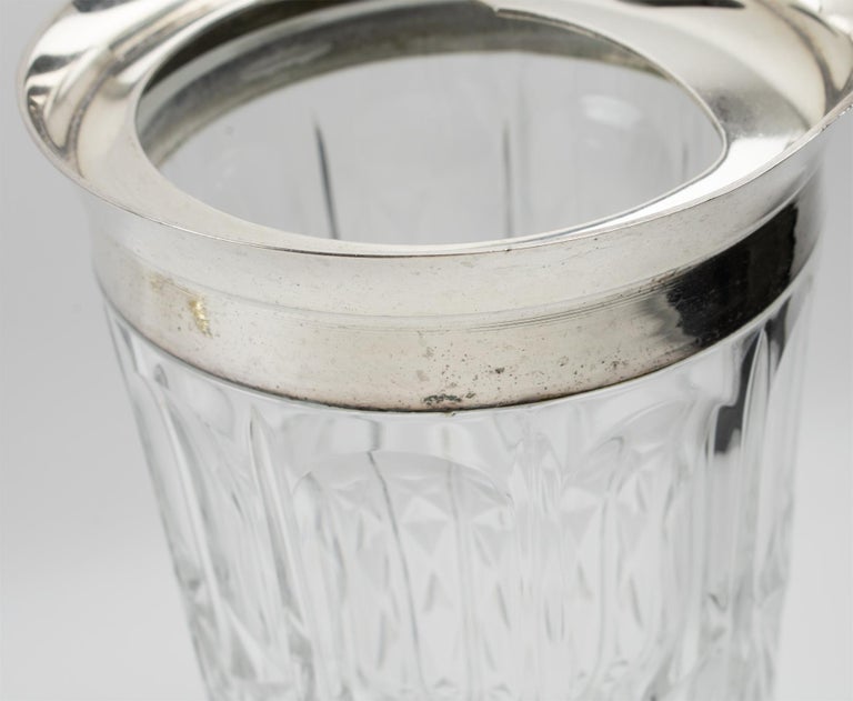 Val St Lambert Art Deco Silver Plate, Crystal Barware Cocktail Martini ...