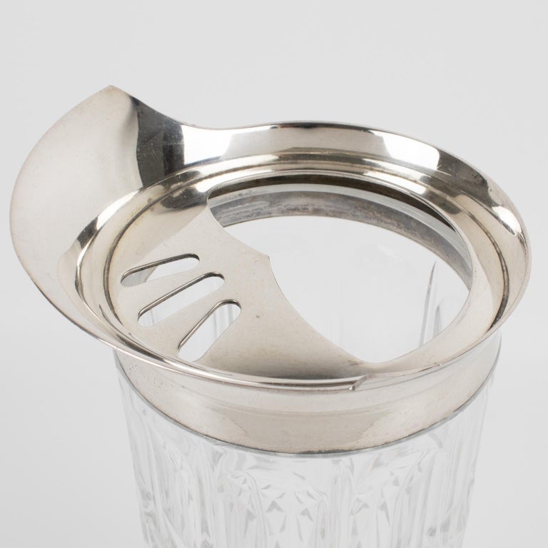Val St Lambert Art Deco Silver Plate, Crystal Barware Cocktail Martini ...