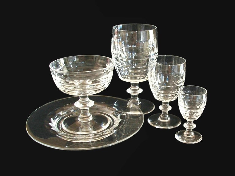 Val St. Lambert, Blarney, 62 Pieces Crystal Stemware, Belgium, Circa ...
