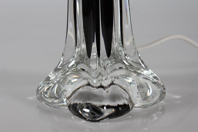 Paul Kedelv Slender Table Lamp of Aubergine + Clear Art Crystal ...