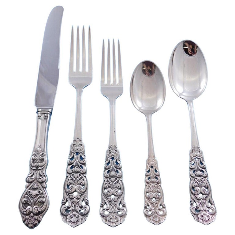 Valdres by Marthinsen Norway 830 Silver Flatware Set for 8 Service 46 ...