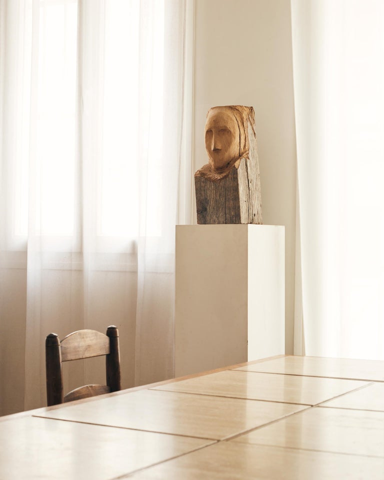 Valentin Abad - Portrait 1 - Wood portrait sculpture For Sale at 1stDibs