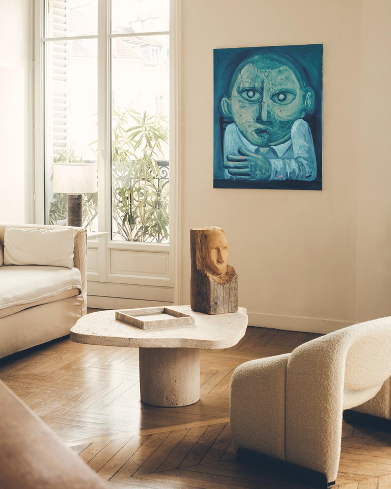 Valentin Abad - Portrait 1 - Wood portrait sculpture For Sale at 1stDibs