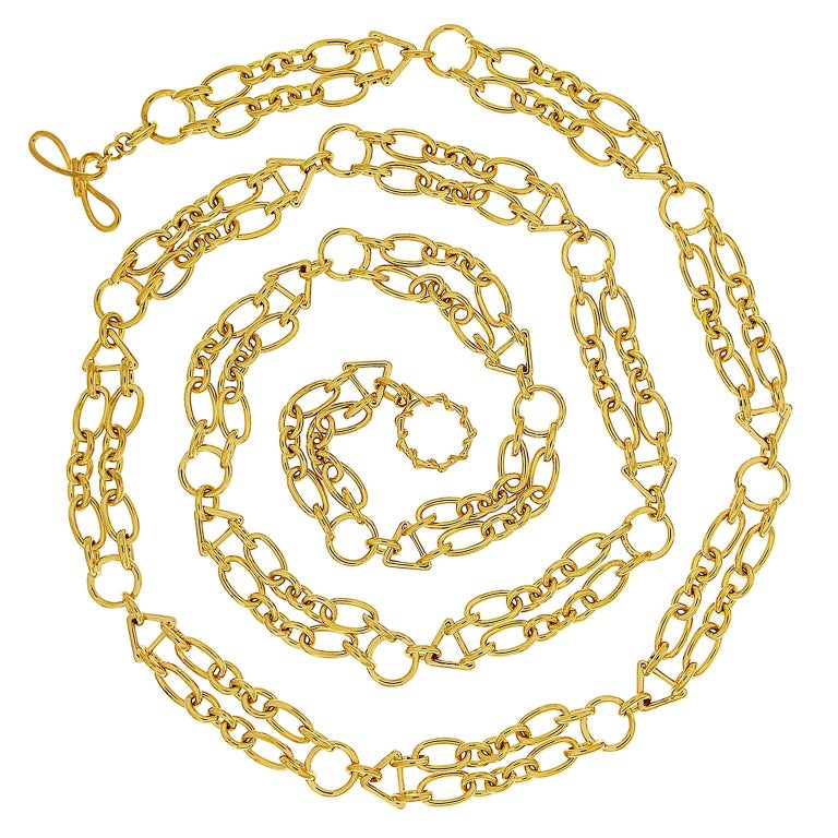 Valentin Magro 18 Karat Yellow Gold Double Chain Necklace For Sale at ...