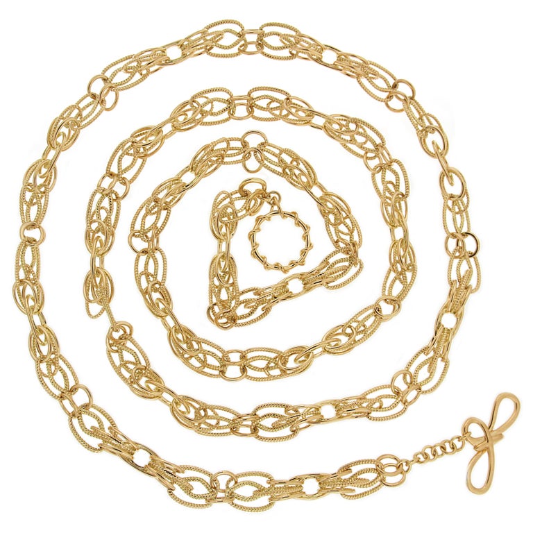 Valentin Magro 18 Karat Yellow Gold Interlocking Chain Necklace For ...