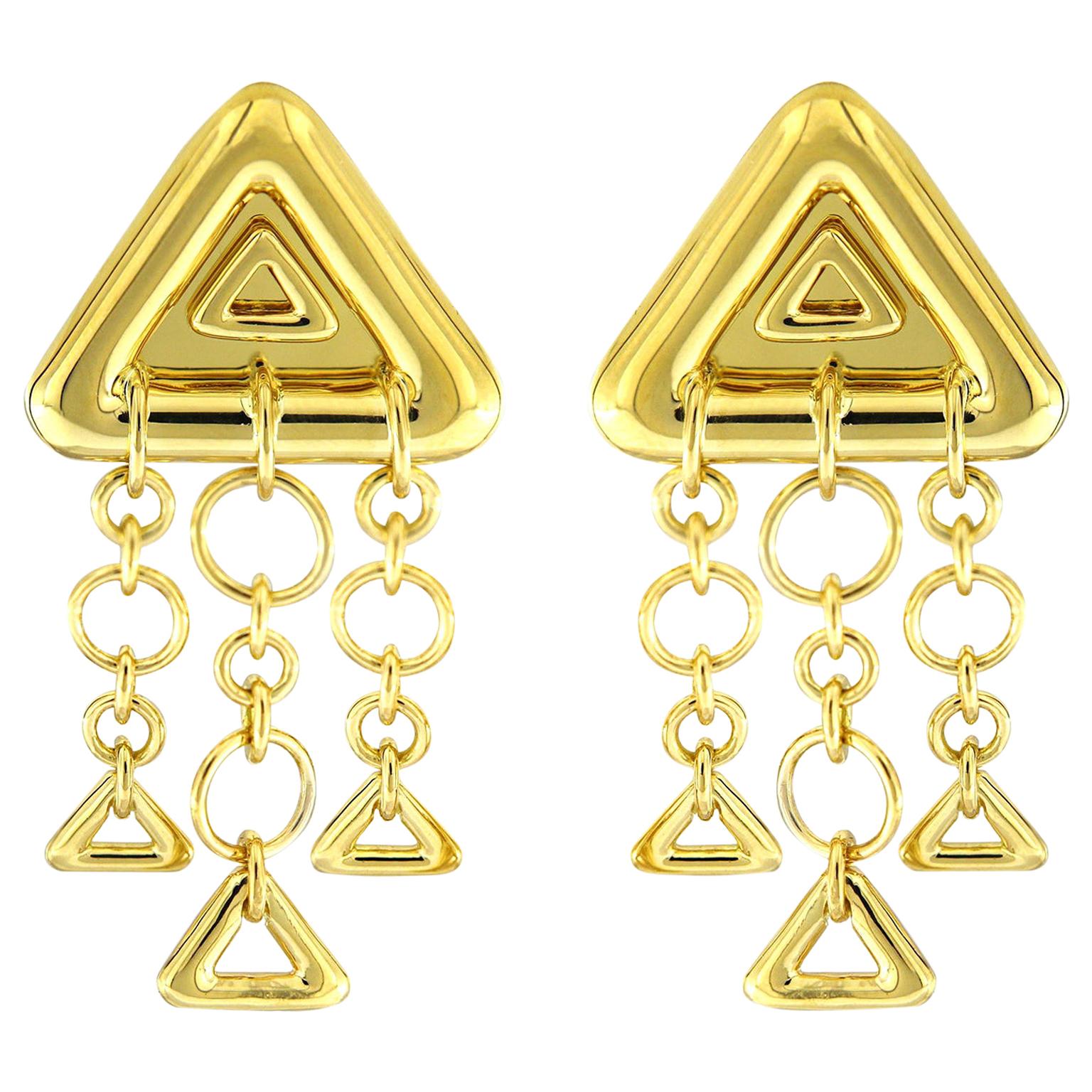 Antique Diamond Triangular Earrings For Sale at 1stDibs