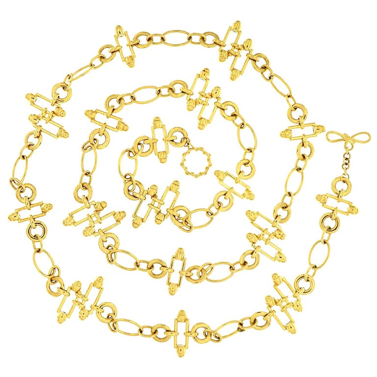 Valentin Magro Bullet Shaped Stones Chain Necklace For Sale at 1stDibs