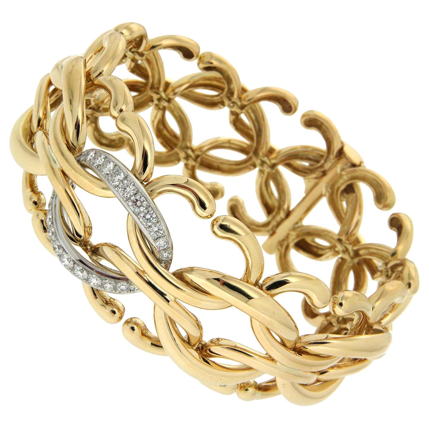 Lanvin Goldtone White Crystal-Embellished Multistrand Snake-Chain ...