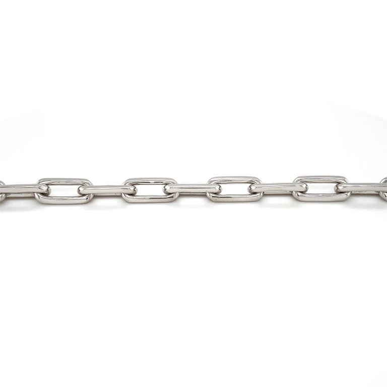 Faceted Link Bracelet in White Gold For Sale at 1stDibs