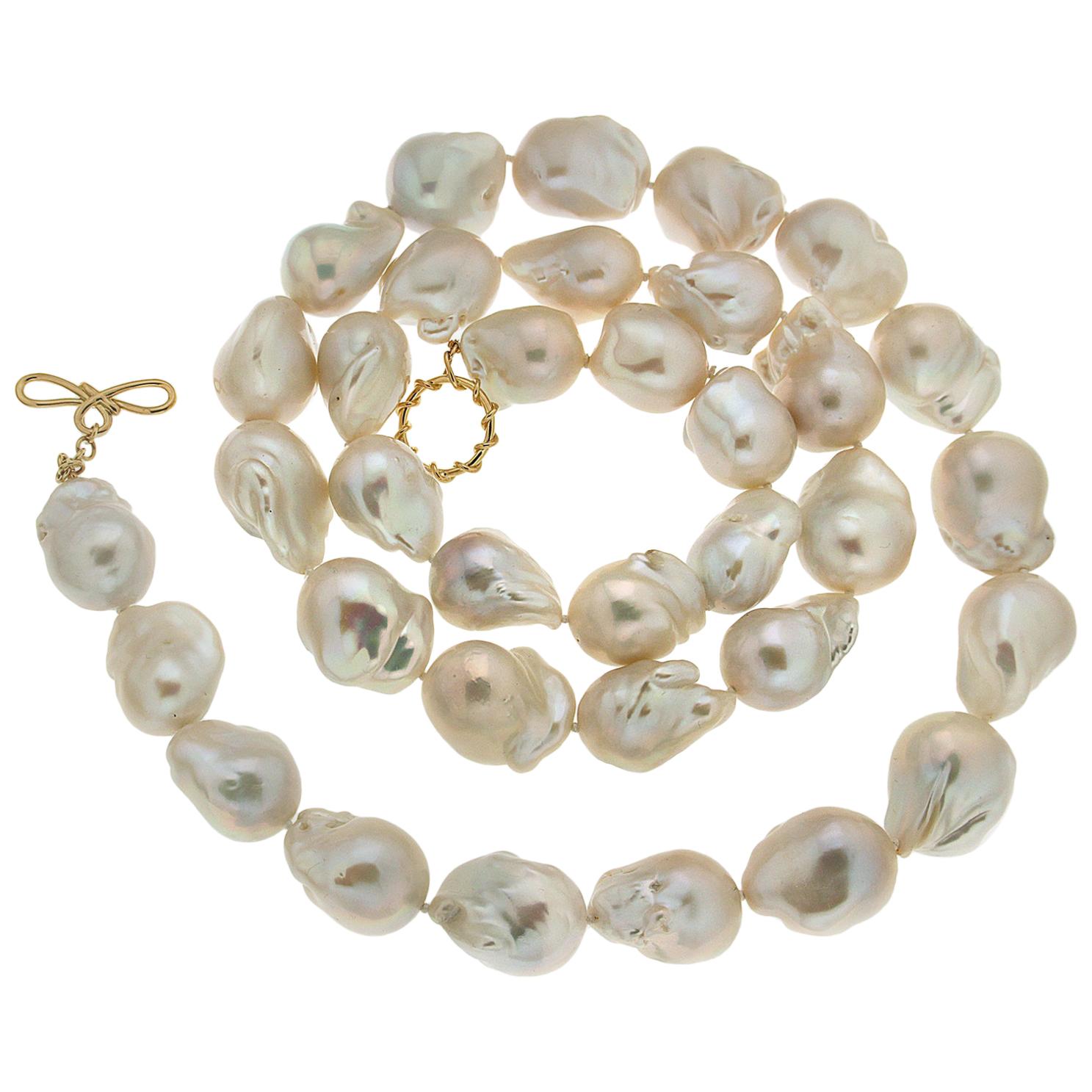 Opera Length Baroque Freshwater Pearl Necklace at 1stDibs | large baroque freshwater pearls