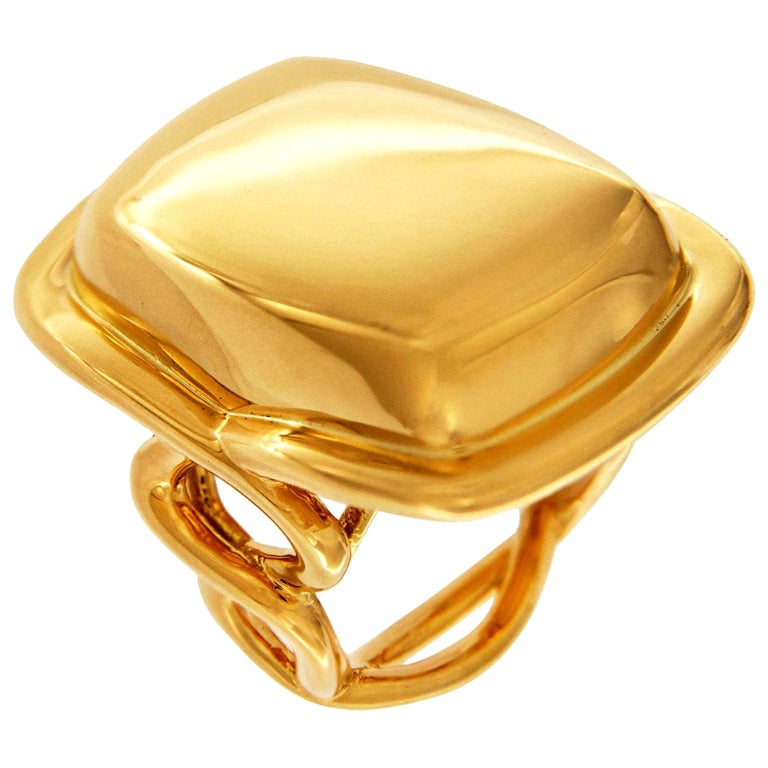 Valentin Magro Gold Crossover High Polish Ring For Sale at 1stDibs