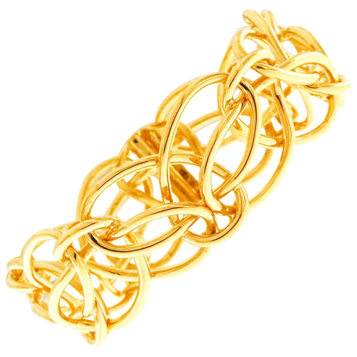 Milor Italian Fancy Link 14 Karat Gold Chain Bracelet at 1stDibs ...
