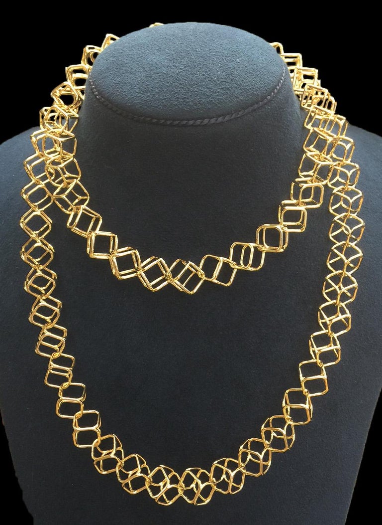 Medium Cube Chain Necklace For Sale at 1stDibs