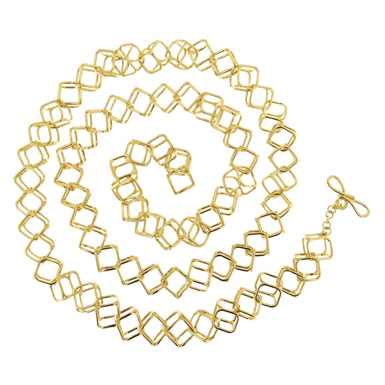 Medium Cube Chain Necklace For Sale at 1stDibs