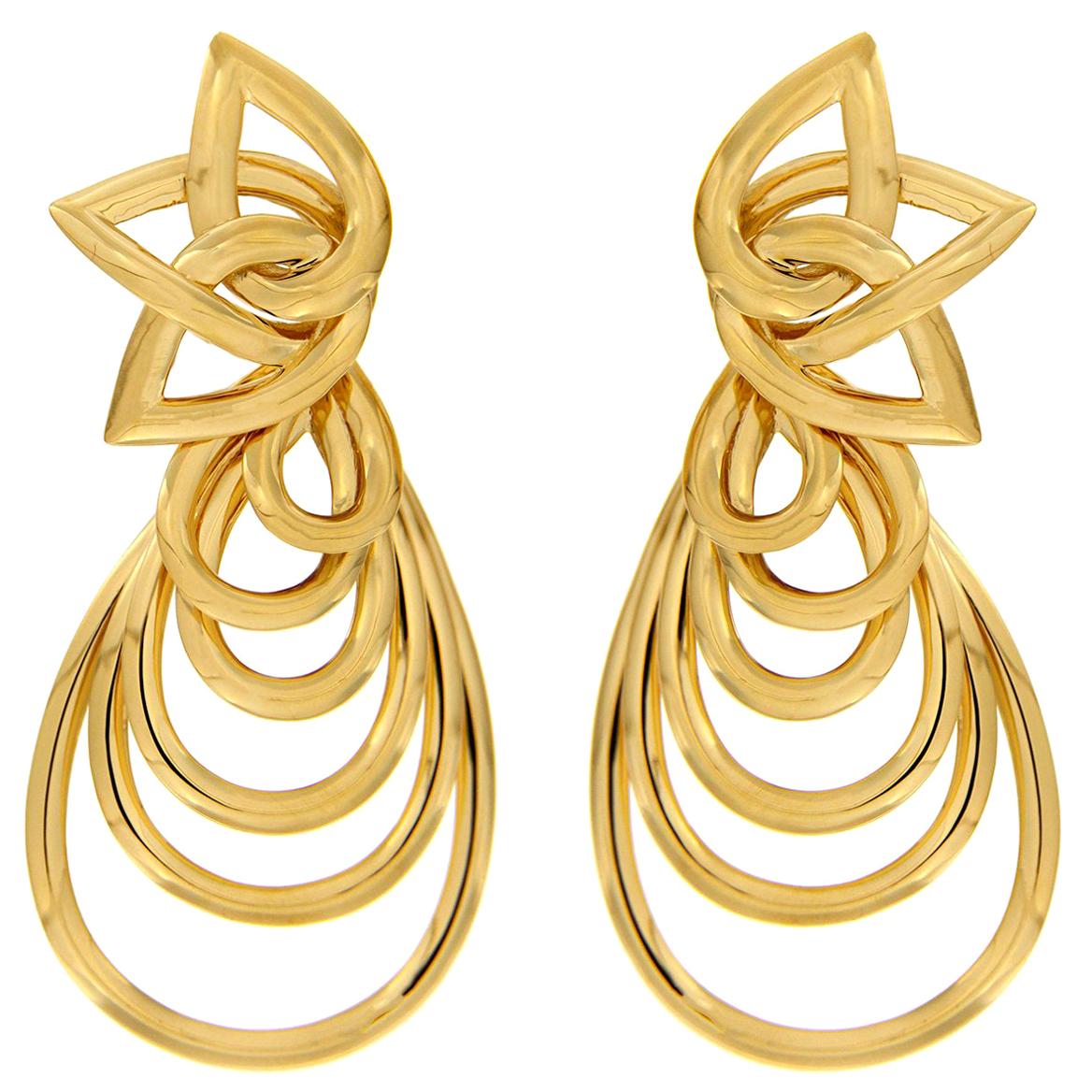 Pear Shaped Diamond Gold Dangle Earrings For Sale at 1stDibs | earring ...